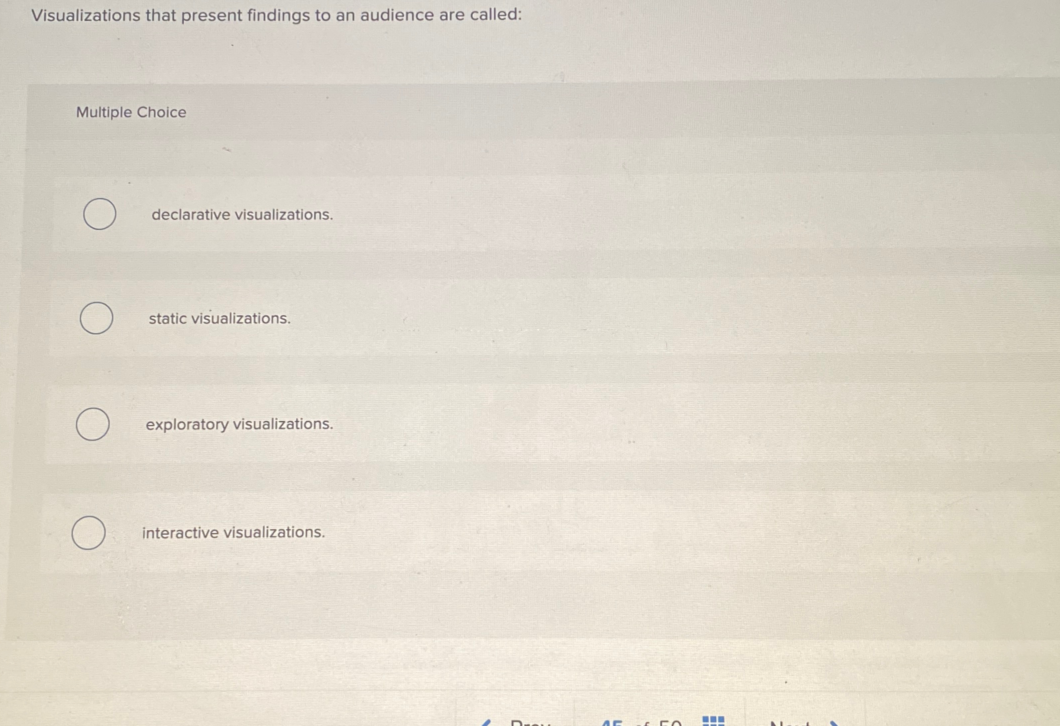 Solved Visualizations that present findings to an audience | Chegg.com