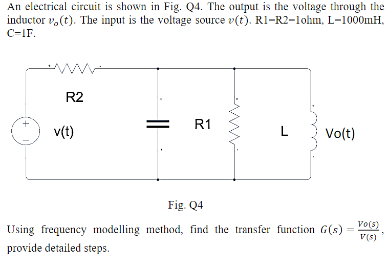 Solved An electrical circuit is shown in Fig. Q4. ﻿The | Chegg.com