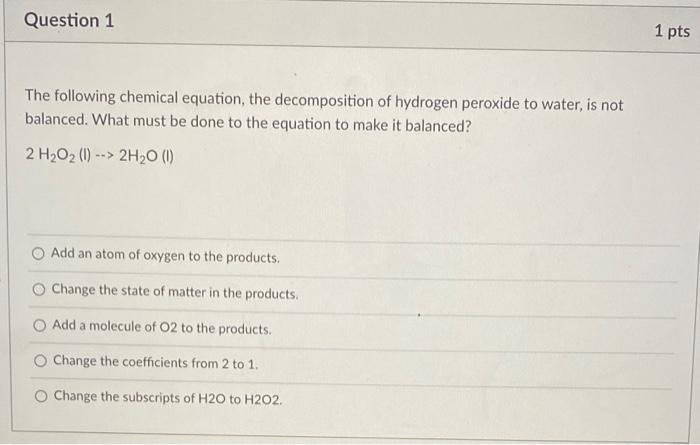 Solved The following chemical equation, the decomposition of | Chegg.com