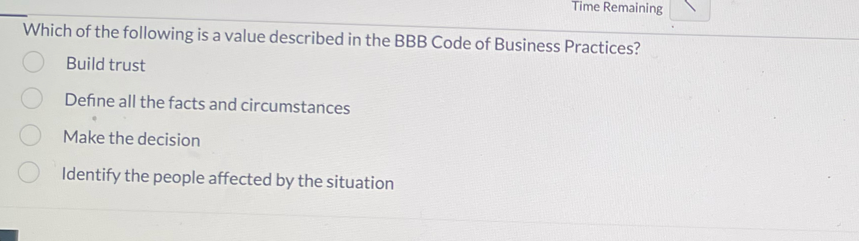 Solved Time RemainingWhich of the following is a value | Chegg.com
