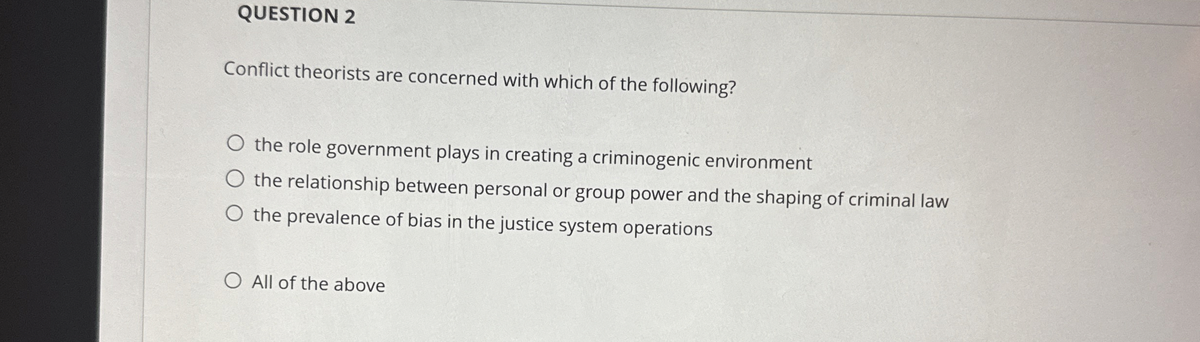Solved QUESTION 2Conflict theorists are concerned with which | Chegg.com