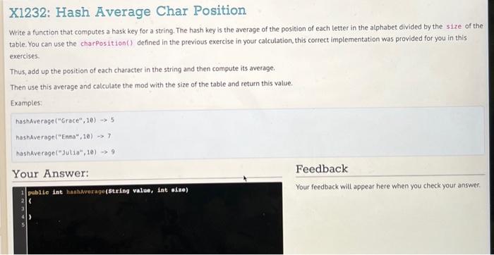 Solved Write a function that computes a hask key for a | Chegg.com
