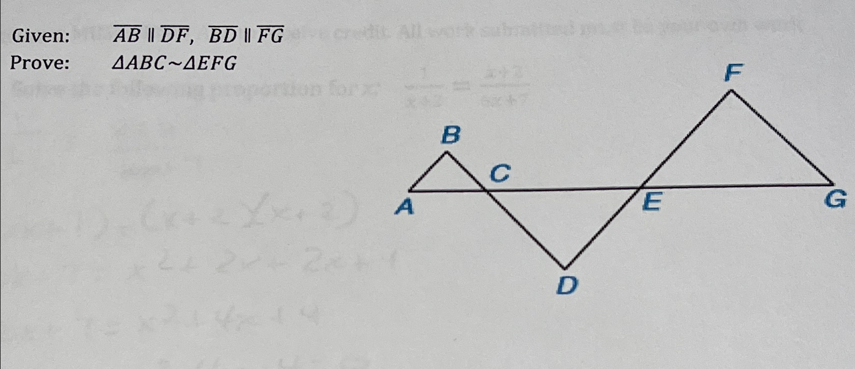 Solved Given: |)/(b|)/(bProve: ,???ABC∼???EFG | Chegg.com