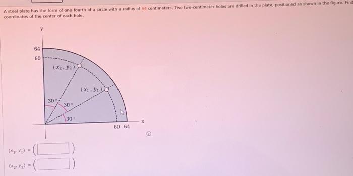 Solved A steel plate has the form of one-fourth of a circle | Chegg.com