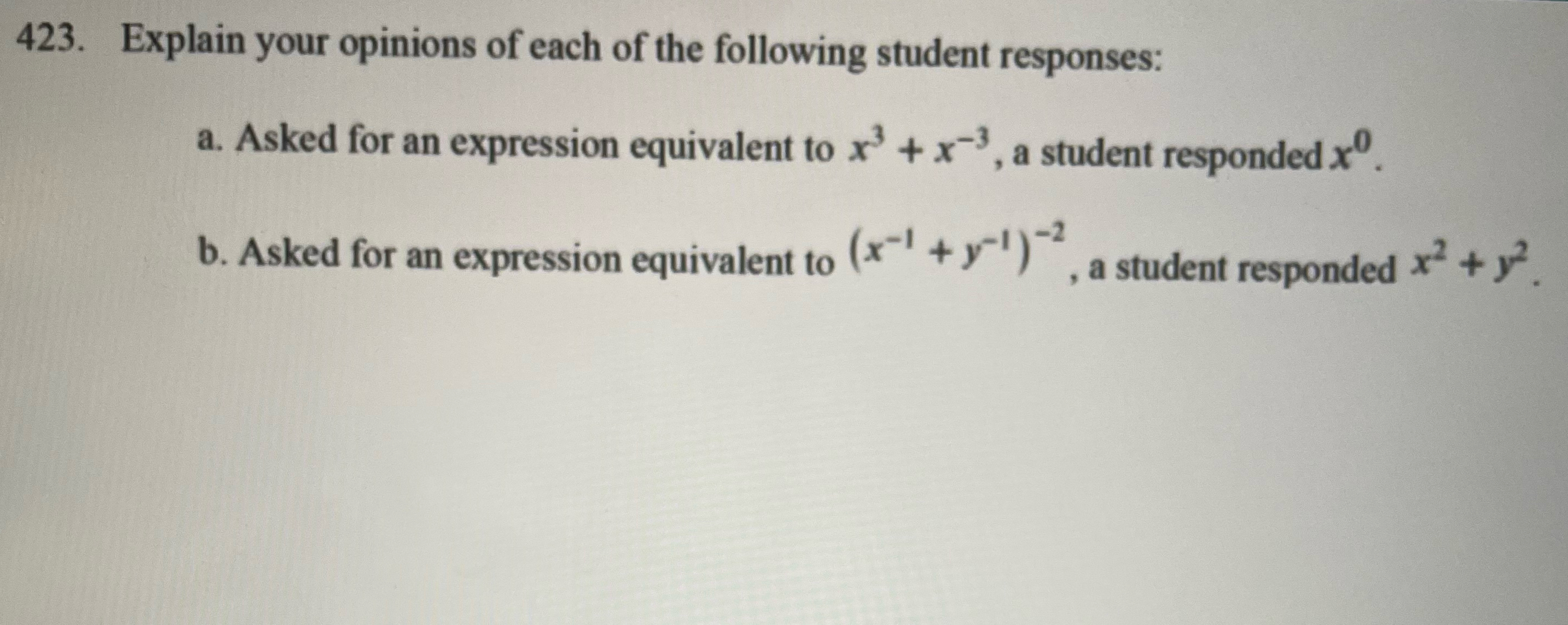 Solved Explain your opinions of each of the following | Chegg.com