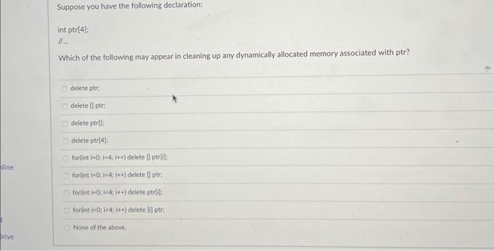 Solved Suppose you have the following declaration: int | Chegg.com