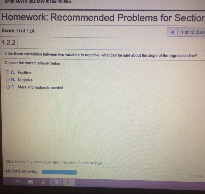 Solved SP20 MATH 202 MW 9:15-10:55a Homework: Recommended | Chegg.com