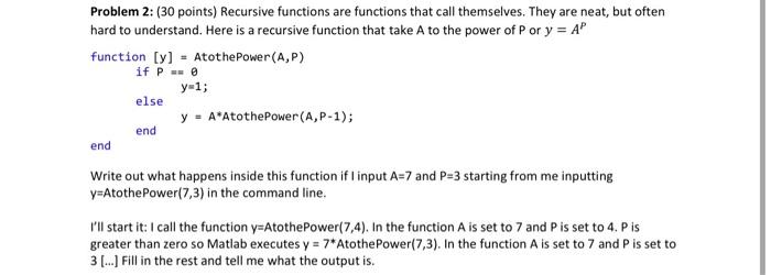 Solved Problem 2: (30 points) Recursive functions are | Chegg.com