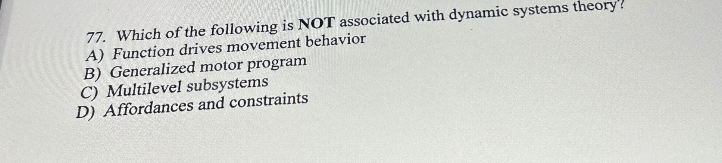 Solved Which of the following is NOT associated with dynamic | Chegg.com