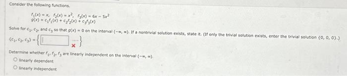 Solved Consider the following functions: | Chegg.com