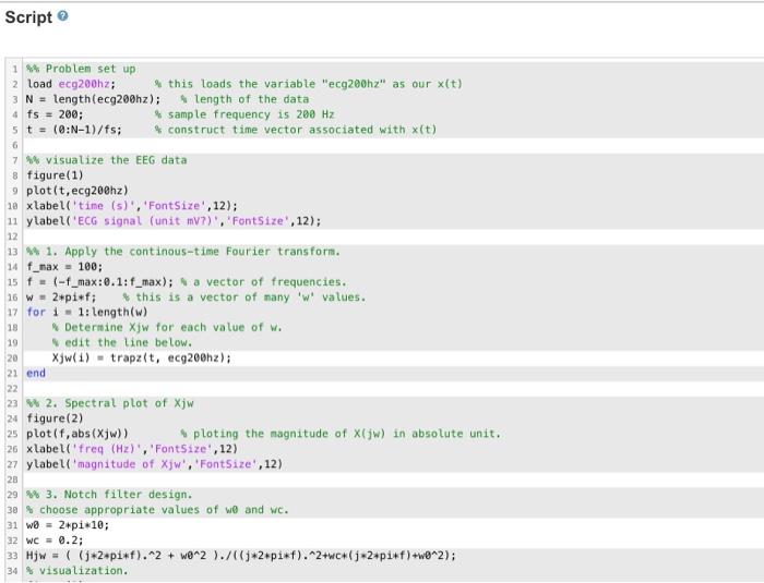 Matlab: Filtering a 60Hz powerline artifact out of an | Chegg.com