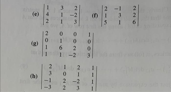 Solved 3. Evaluate the following determinants: (a) | Chegg.com