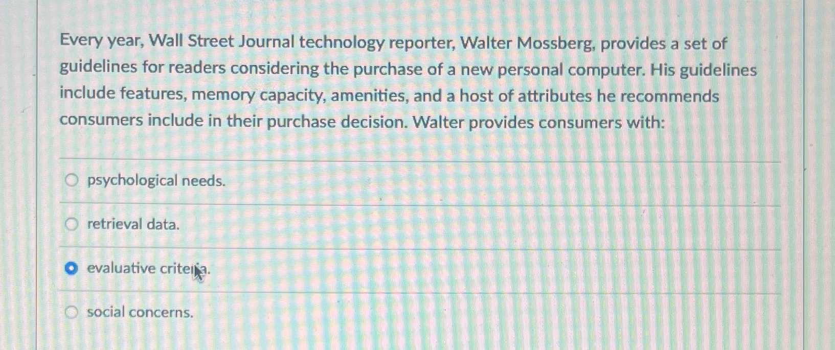 Solved Every year, Wall Street Journal technology reporter, | Chegg.com