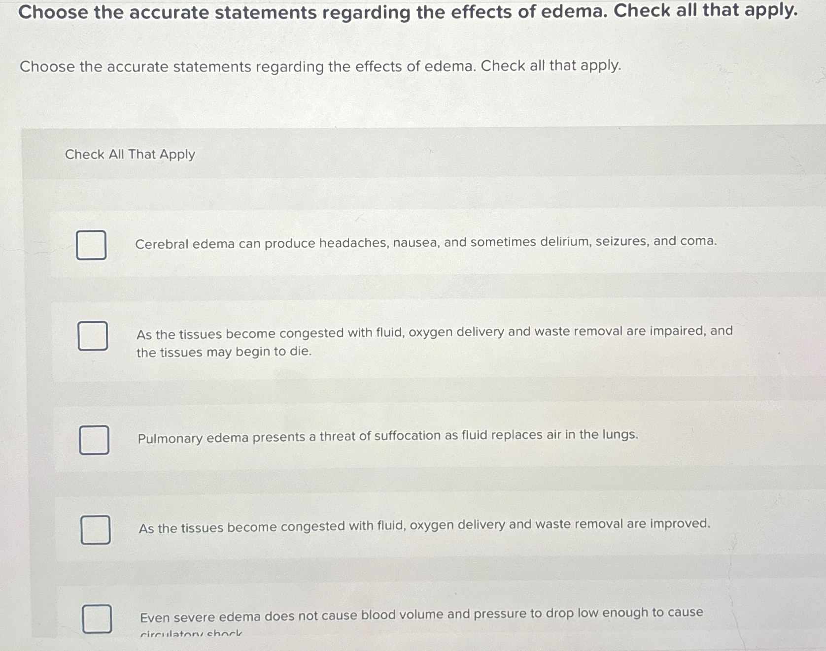 Solved Choose the accurate statements regarding the effects | Chegg.com