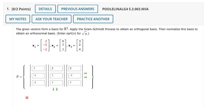 Solved 1. [0/2 points) DETAILS PREVIOUS ANSWERS POOLELINALG4 | Chegg.com