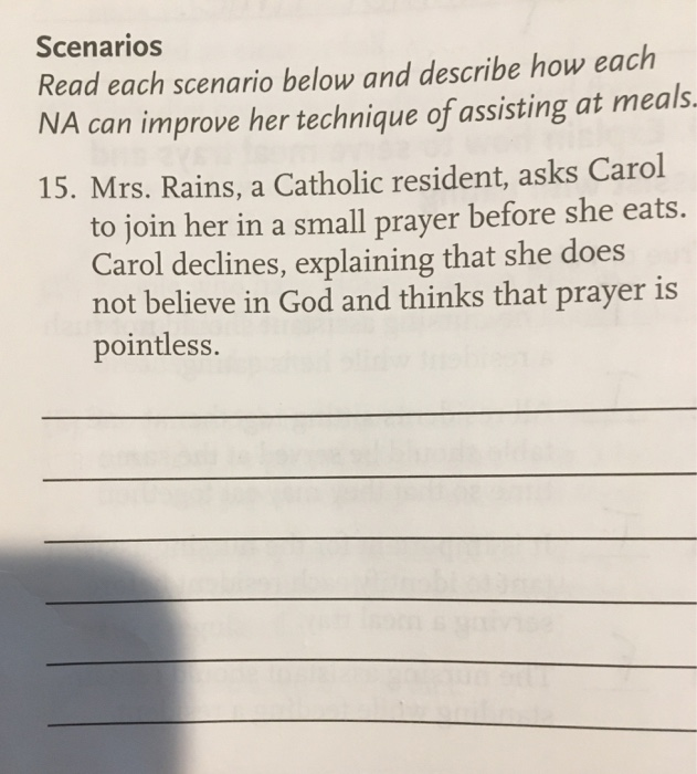 Solved Scenarios Read each scenario below and describe how | Chegg.com