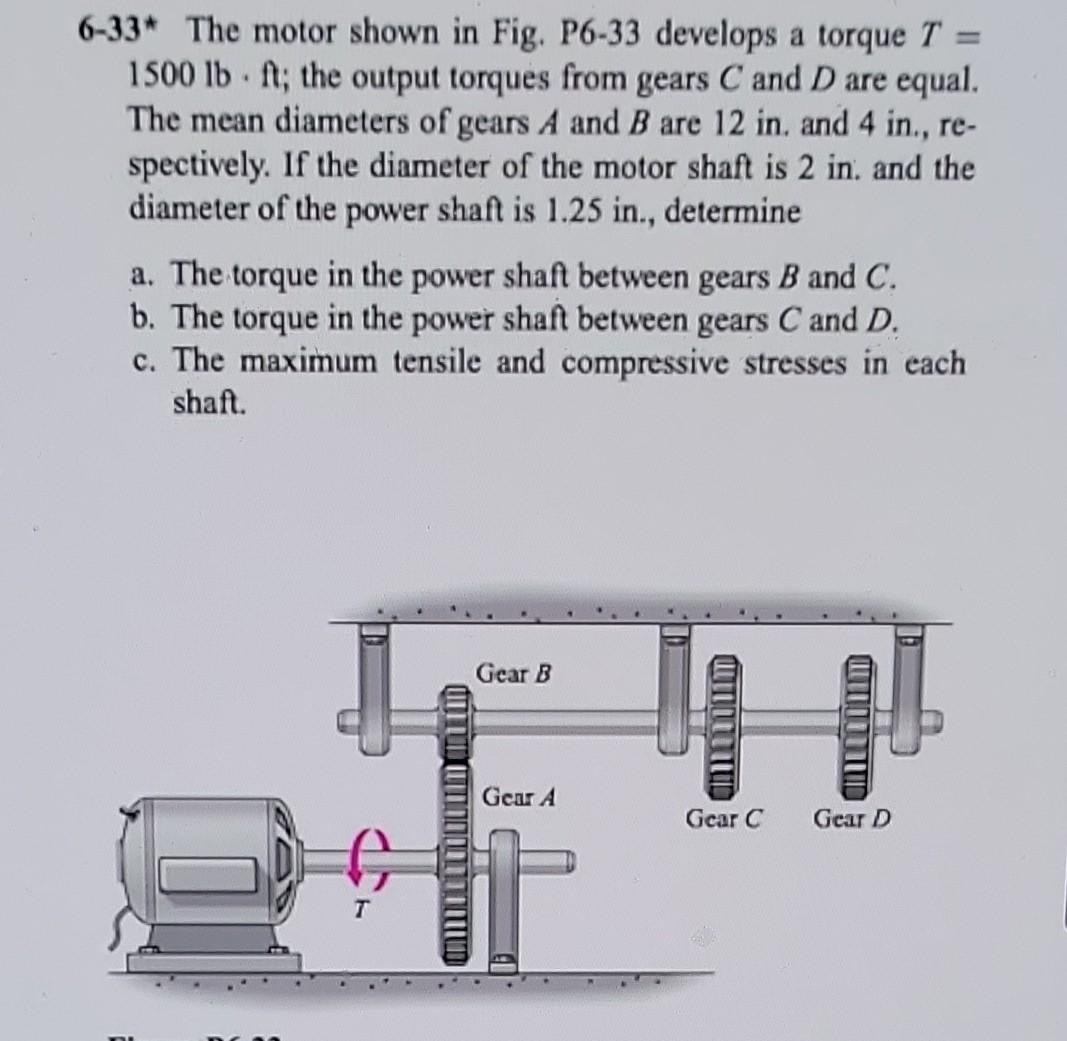 Solved 6-33* The motor shown in Fig. P6-33 develops a torque | Chegg.com