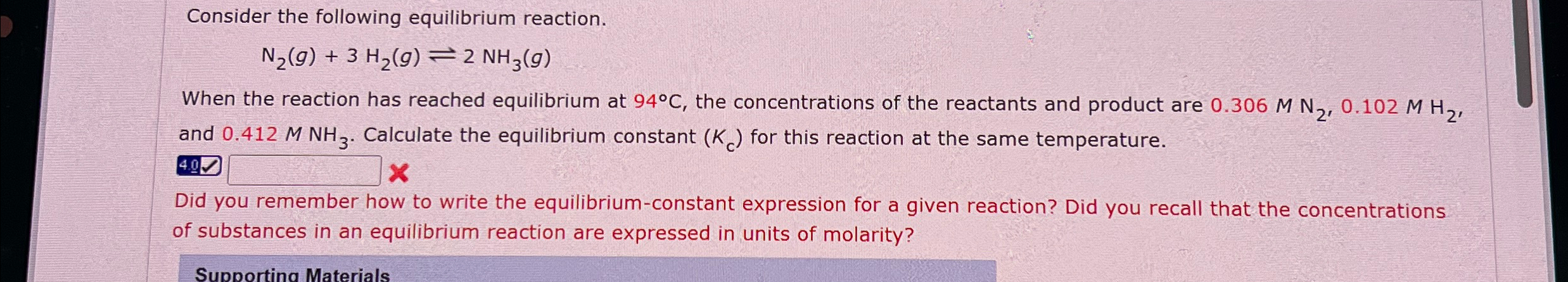 Solved Consider the following equilibrium | Chegg.com
