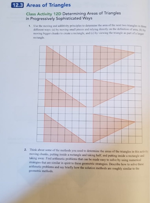 Solved 12.3 Areas of Triangles Class Activity 12D | Chegg.com
