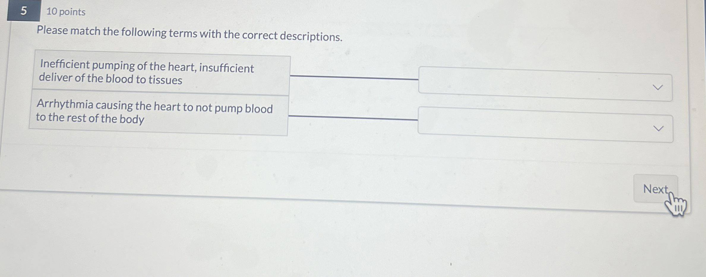 Solved 510 ﻿pointsPlease match the following terms with the | Chegg.com