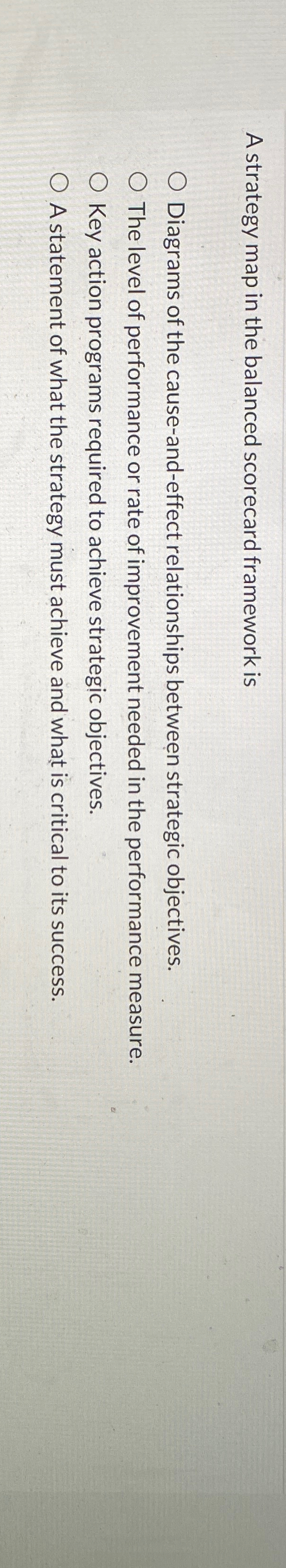 Solved A strategy map in the balanced scorecard framework | Chegg.com