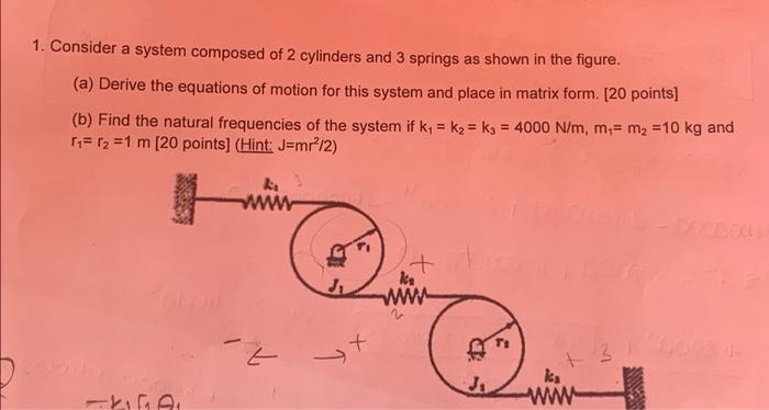 Solved 1. Consider a system composed of 2 cylinders and 3 | Chegg.com