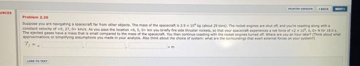 Solved PRINTER VERSION « BACK NEXT URCES Problem 2.20 | Chegg.com