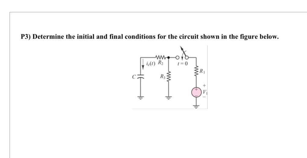 P3) ﻿Determine the initial and final conditions for | Chegg.com
