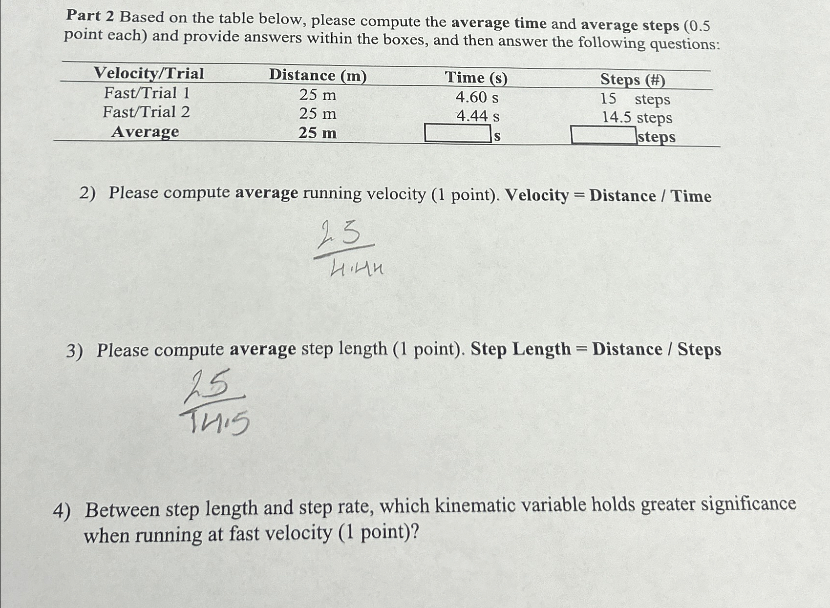 Solved Part 2 Based on the table below, please compute the | Chegg.com