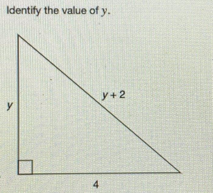 Solved Identify the value of y. y+ 2 y | Chegg.com