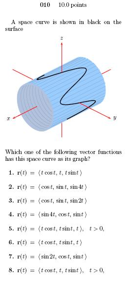 A space curve is shown in black on the surface Which | Chegg.com