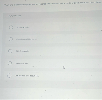 Solved Which one of the following documents records and | Chegg.com