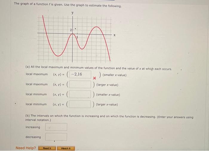 Solved The graph of a function f is given. Use the graph to | Chegg.com