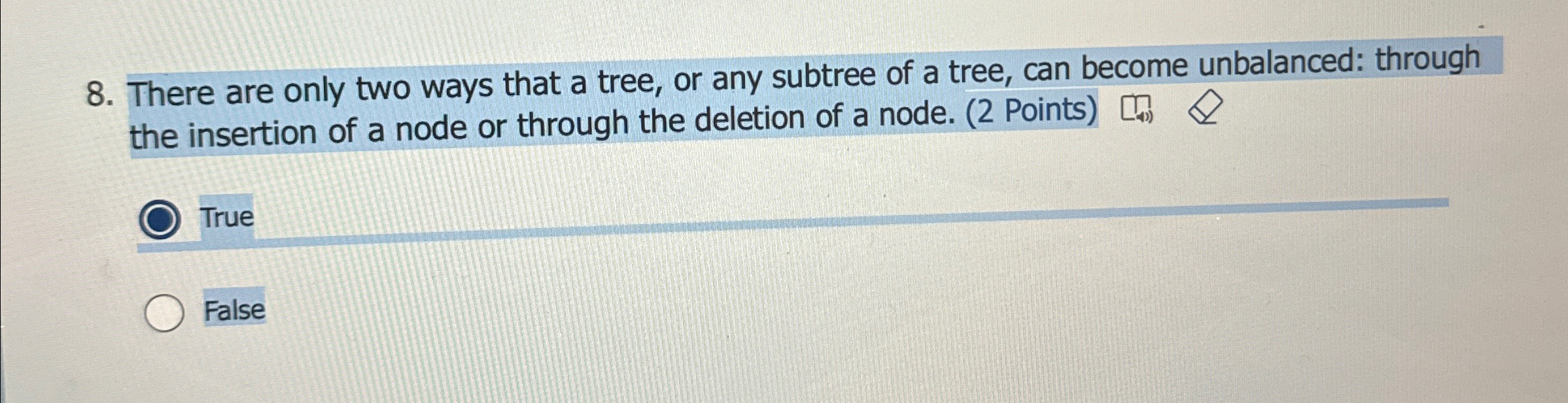 Solved There are only two ways that a tree, or any subtree | Chegg.com