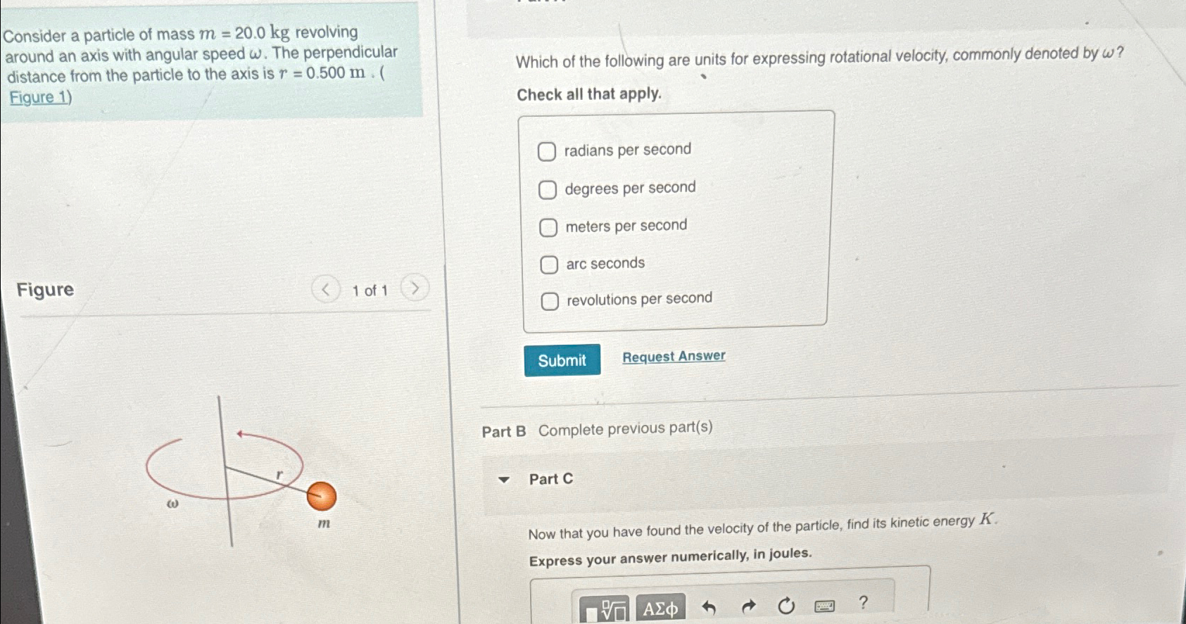 Solved Consider a particle of mass m=20.0kg ﻿revolving | Chegg.com
