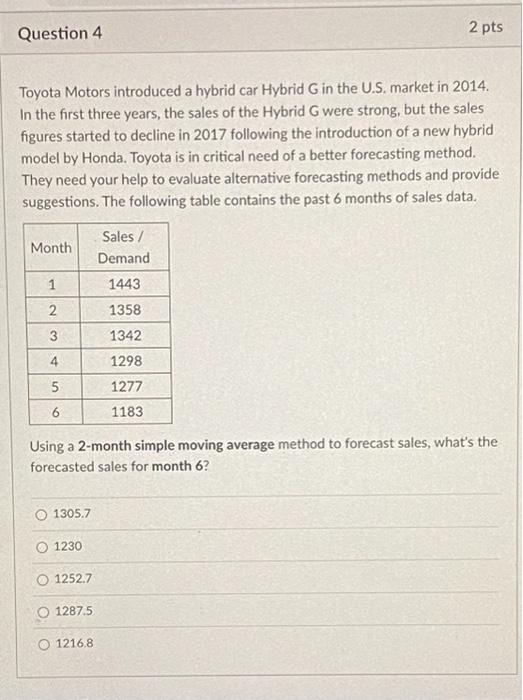 Solved To have a stable forecasting tool when using the | Chegg.com