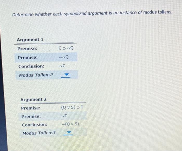 Determine whether each symbolized argument is an | Chegg.com