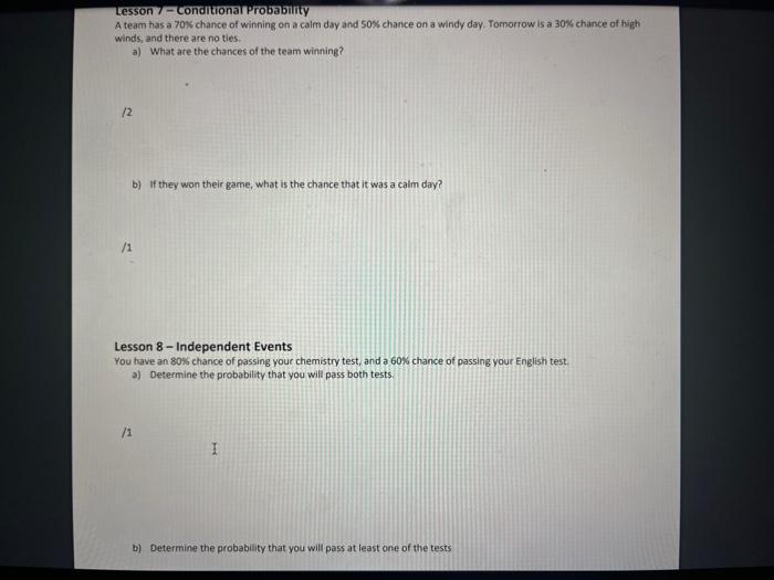 Solved Lesson 4 - Probability Using Counting Methods Ten | Chegg.com