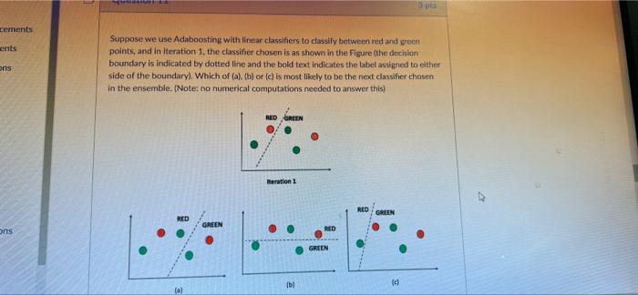 Solved cements ents ans Suppose we use Adaboosting with | Chegg.com