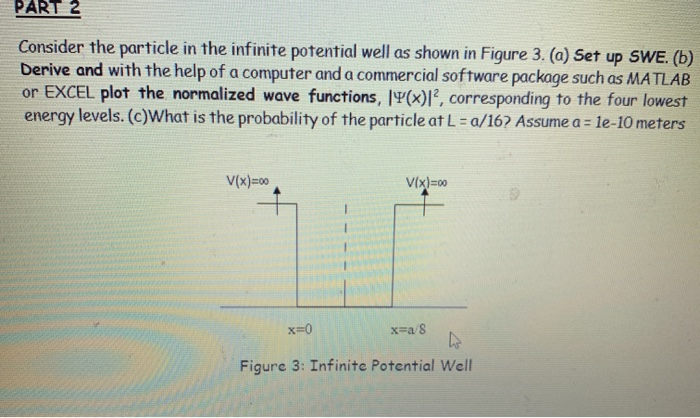 Solved PART 2 Consider the particle in the infinite | Chegg.com