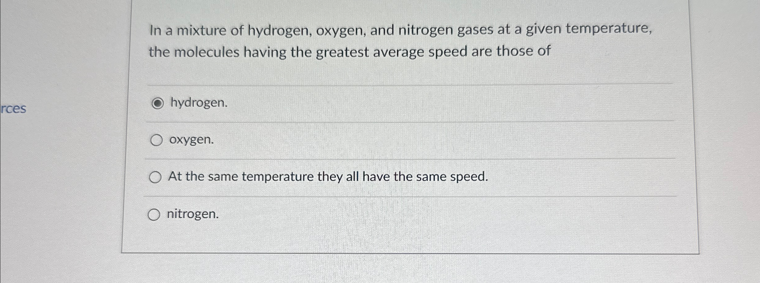 Solved In a mixture of hydrogen, oxygen, and nitrogen gases | Chegg.com