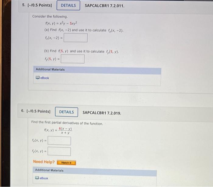 Solved Consider the following. f(x,y)=x2y−5xy2 (a) Find | Chegg.com