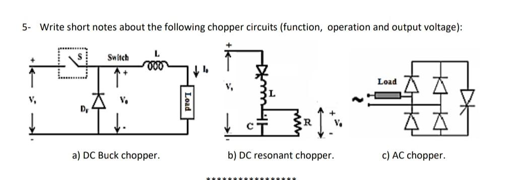 Solved 5- Write short notes about the following chopper | Chegg.com