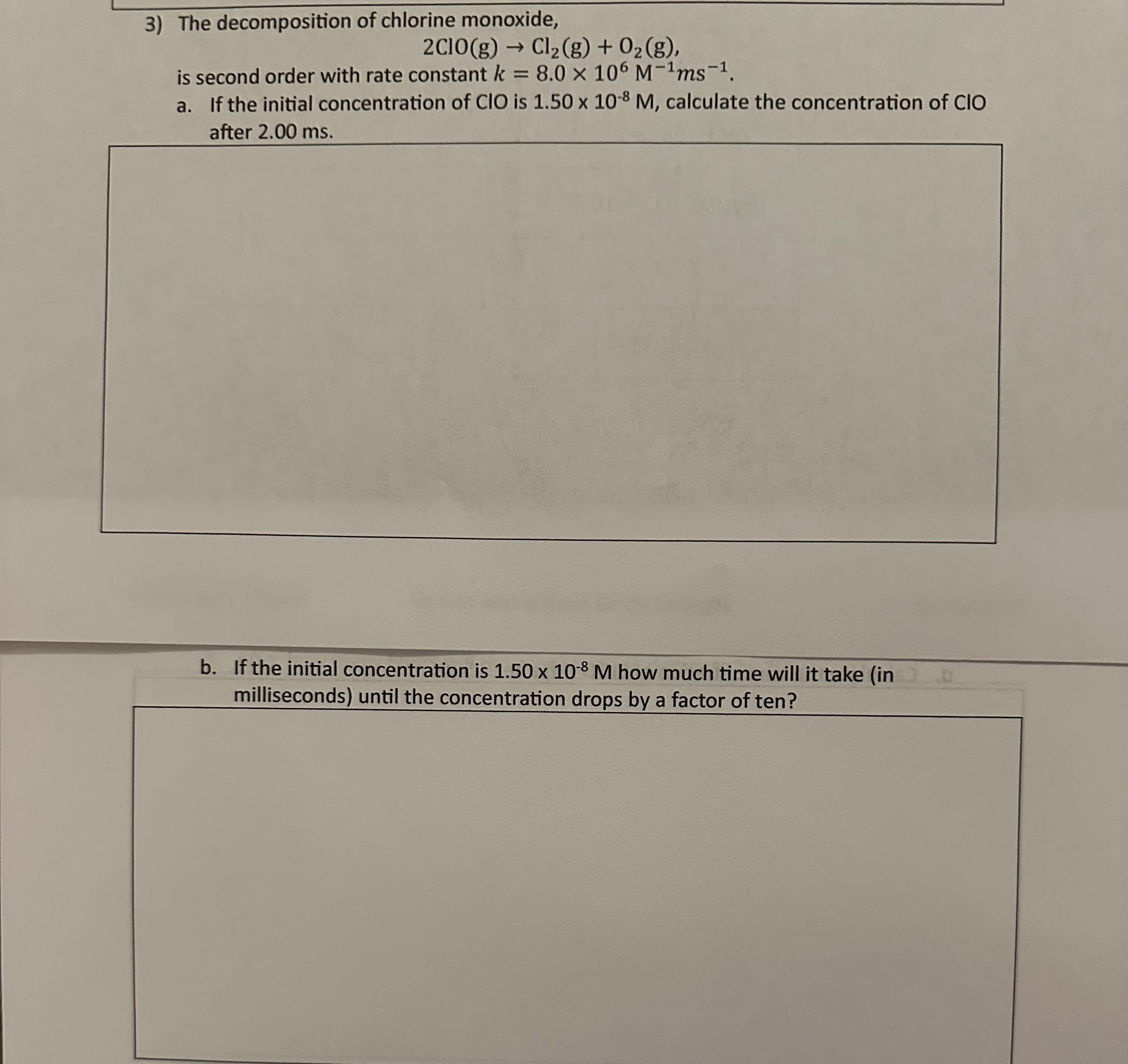 Solved b. ﻿If the initial concentration is 1.50×10-8M ﻿how | Chegg.com