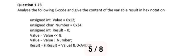 Solved Question 1.23Analyse the following C-code and give | Chegg.com