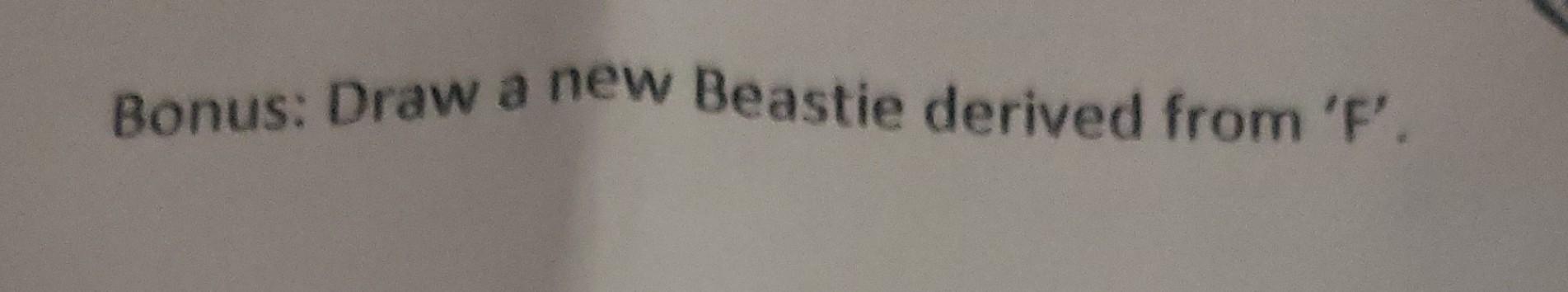 \& CBonus: Draw a new Beastie derived from ' F '. | Chegg.com