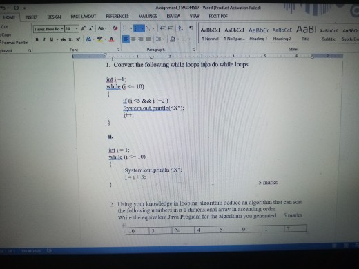 Solved int i=1; while (i