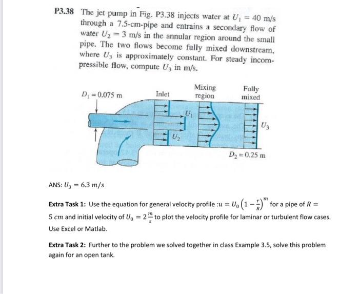 Solved P3.19 Incompressible steady flow in the inlet between | Chegg.com