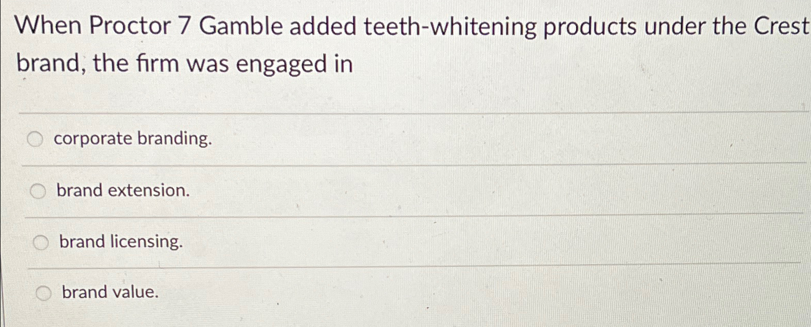 Solved When Proctor 7 ﻿Gamble added teeth-whitening products | Chegg.com
