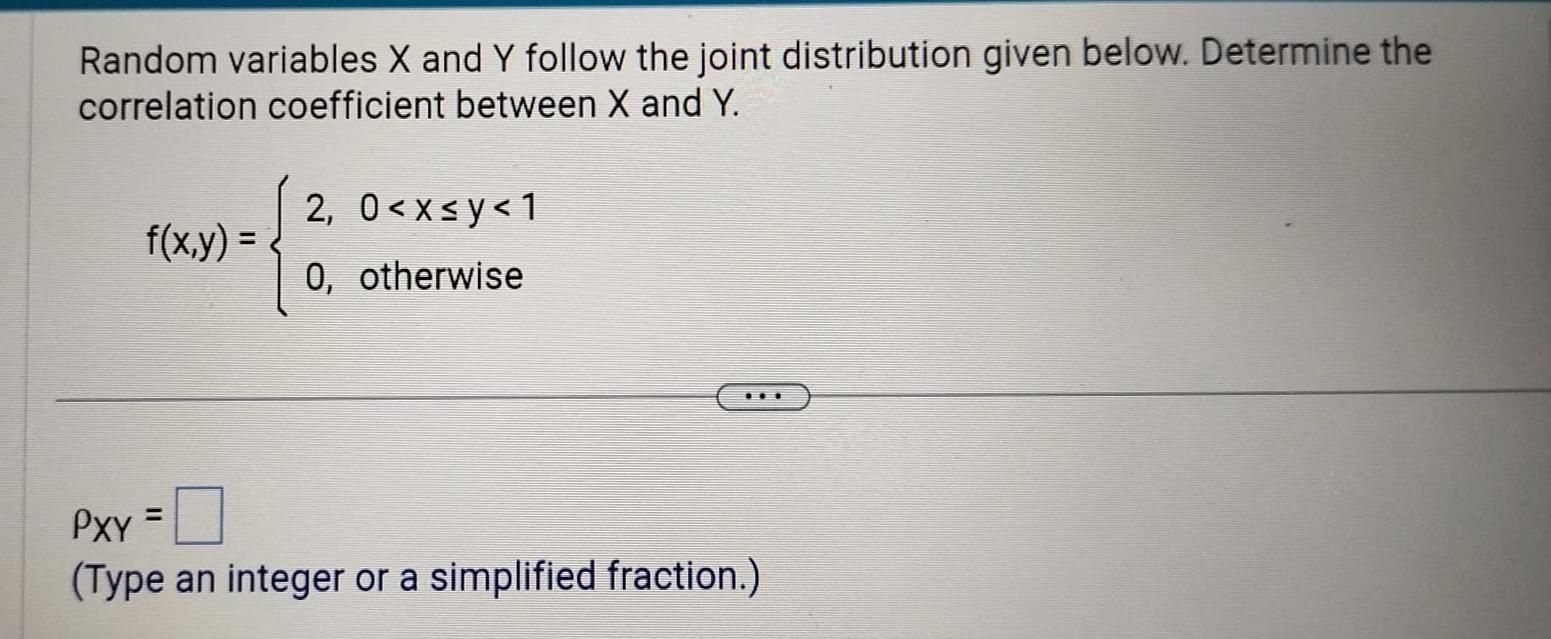 Solved Random variables x ﻿and Y ﻿follow the joint | Chegg.com